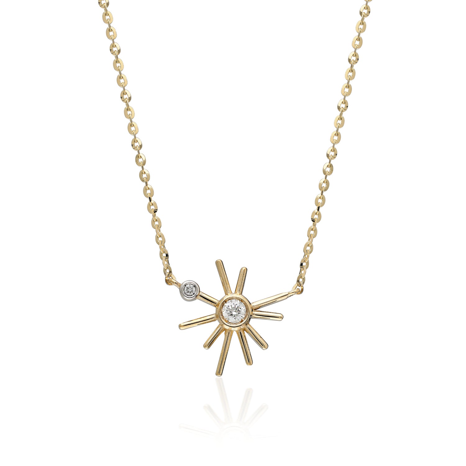 ¡buenos Días Mini Sun Necklace White Diamond İtÄ